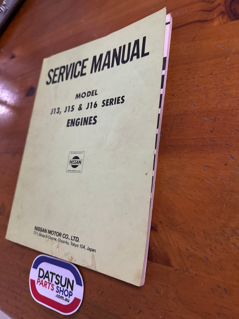 Datsun J13,J15 & J16 Engine Service Manual Used Book – Datsun Parts Shop